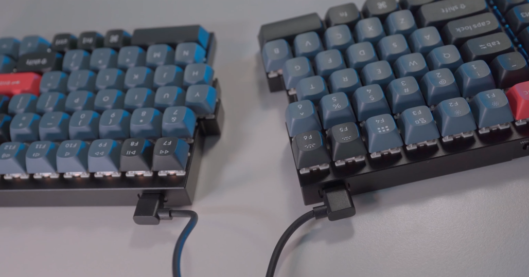 라운드 숄더 멈춰 반으로 갈라지는 키크론 스플릿 키보드 Keychron Q11 Konb Split Keyboard